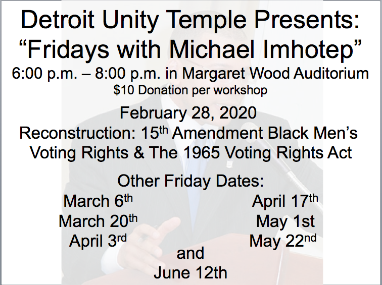 Detroit Unity Temple: An Institute for Higher Spiritual Learning