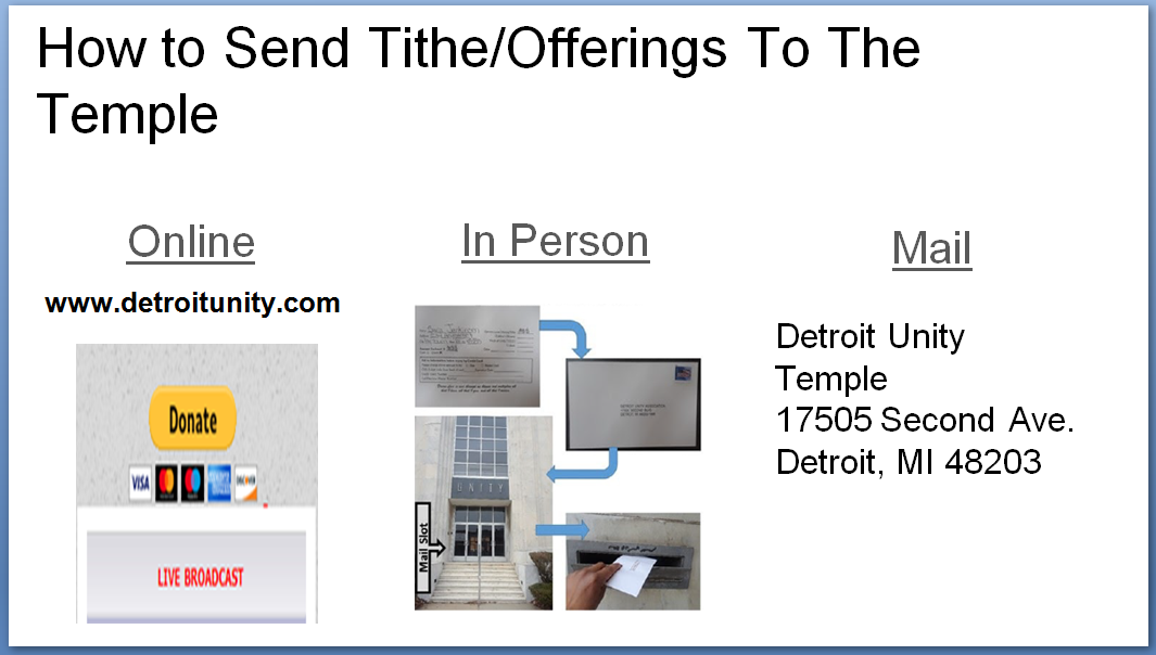 Detroit Unity Temple: An Institute for Higher Spiritual Learning