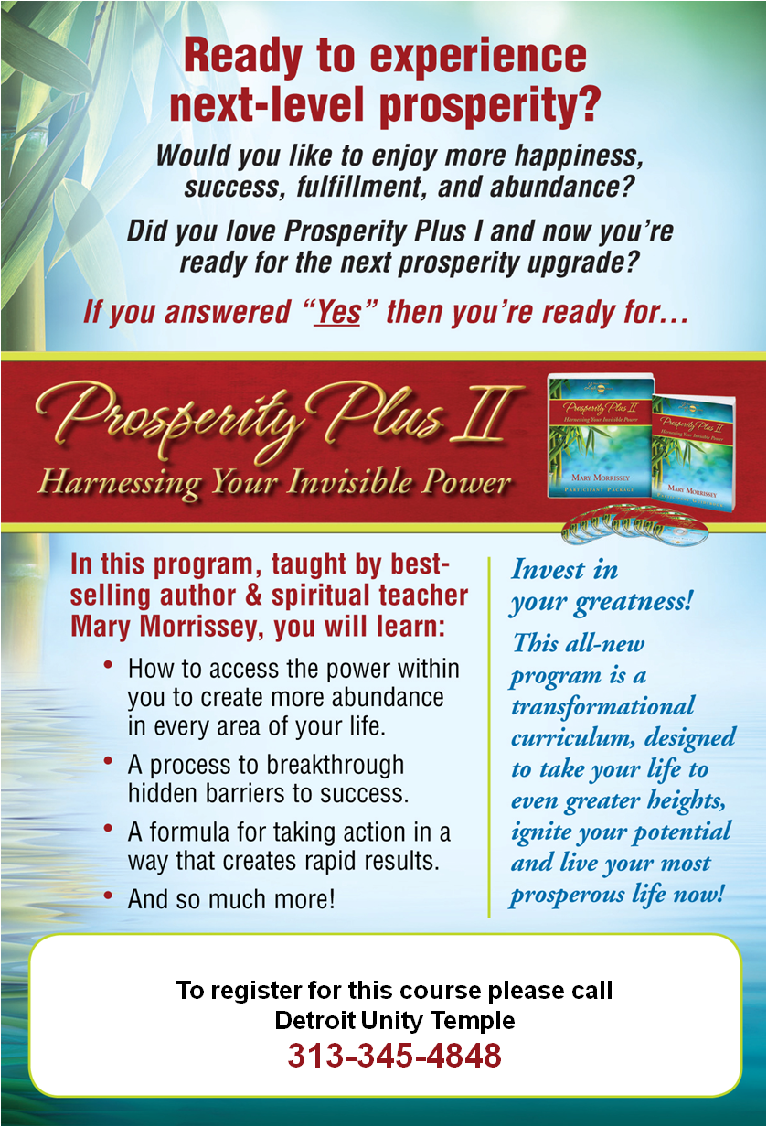 Detroit Unity Temple: An Institute for Higher Spiritual Learning